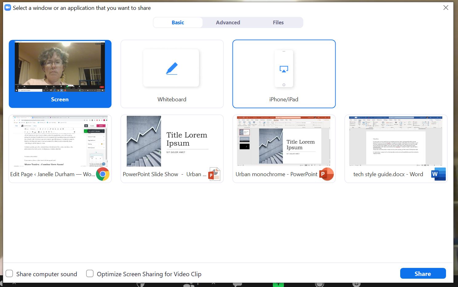 Sharing Screens on Zoom – Janelle Durham